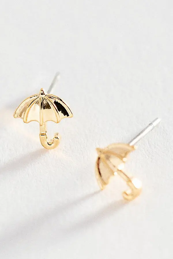 Maeve Icon Stud Earrgs - Gold Umbrella