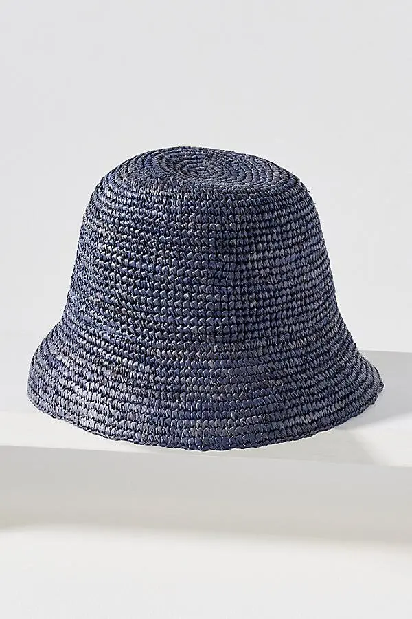 NIKKI BEACH Aubree Raffia Bucket Hat