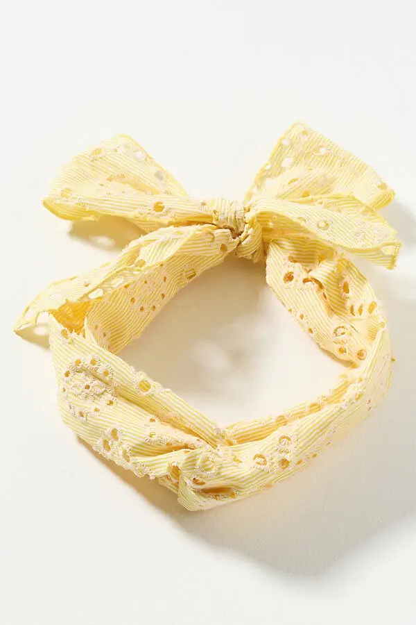 Anthropologie Floral Eyelet Scarf - Yellow