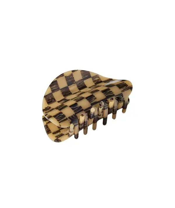 CHUNKS Checkered Claw Clip - Mocha