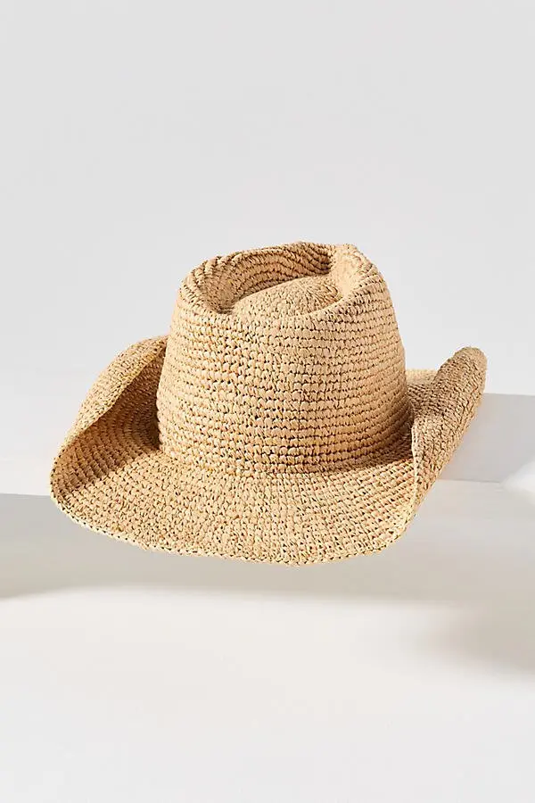 NIKKI BEACH Carrera Raffia Rancher Hat - Natural/gold
