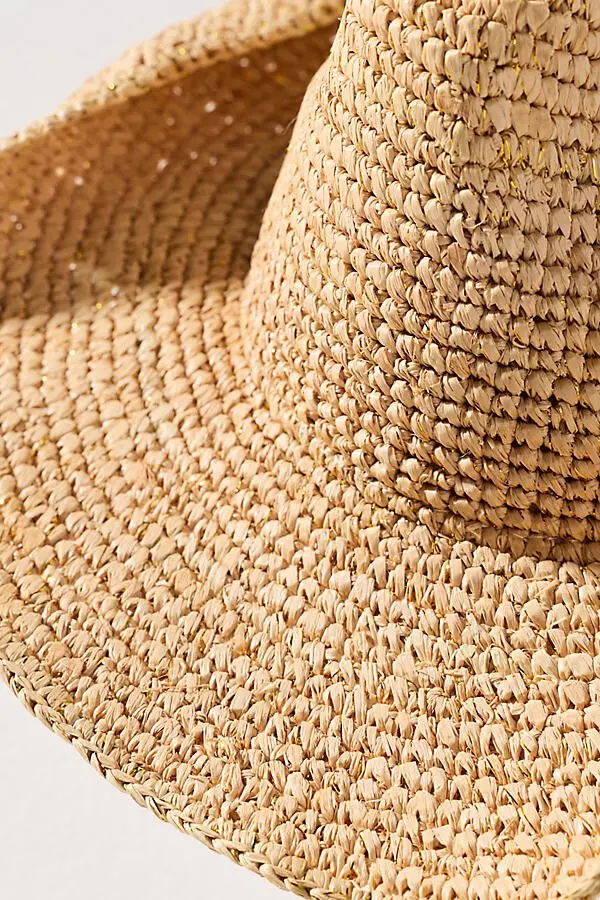 NIKKI BEACH Carrera Raffia Rancher Hat - Natural/gold