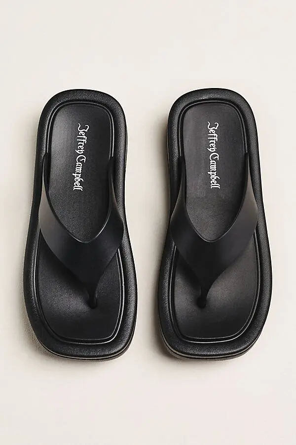 Jeffrey Campbell Darcie Platform Flip-flop Sandals - Black