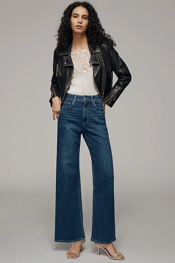 Paige Anessa High-rise Wide-leg Jeans - Amalfi Tide