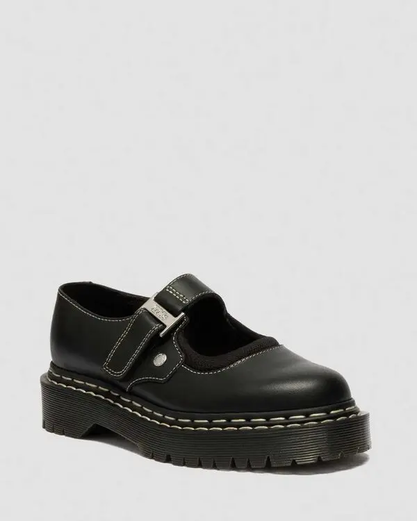 Dr. Martens Mary Jane Bex Double Stitch Leather Shoes - Black