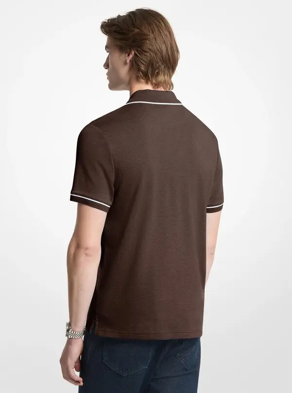 Michael Kors Gramercy Cotton Polo Shirt In Size By - Brown