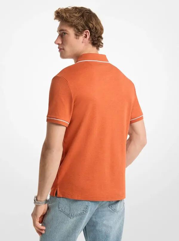 Michael Kors Gramercy Cotton Polo Shirt In Size By - Orange