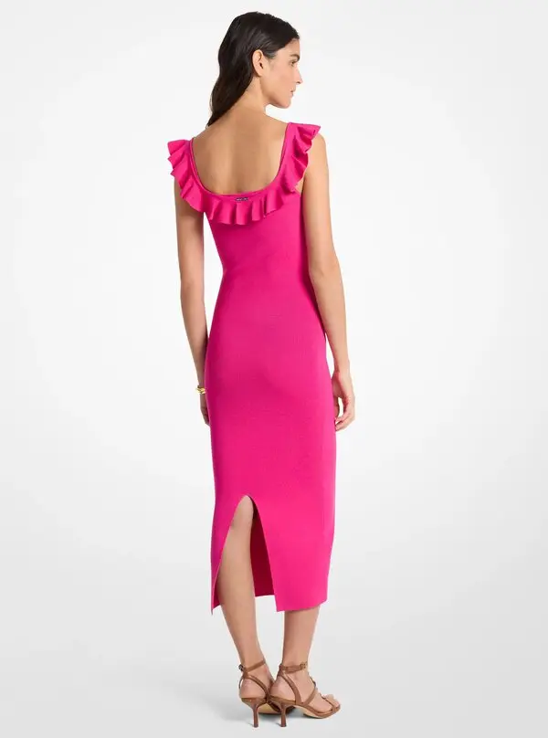 michael kors pink dress XS (0-2) Like new Its crafted from a ribbed stretch Michael Kors Collection V-neck Sleeveless