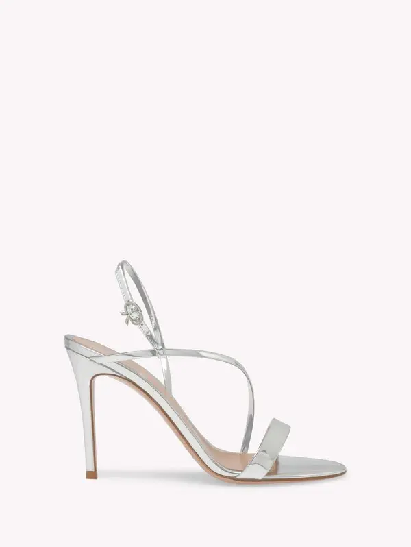 GIANVITO ROSSI Manhattan 95 - Silver - Shiny Calf
