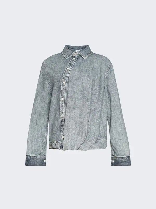 Loewe Draped Shirt Washed Denim - Blue