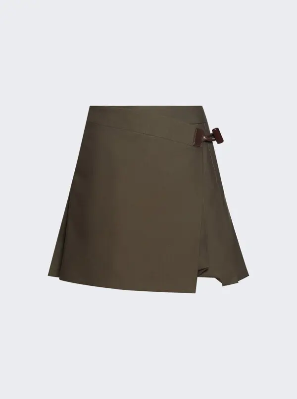 Loewe Pleated Mini Skirt Khaki - Green