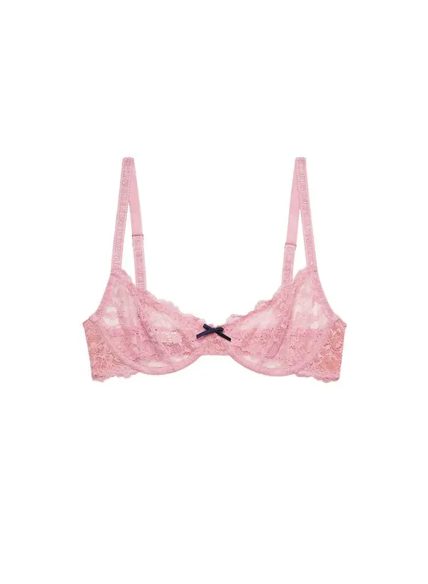 Fleur Du Mal Bianca Lace Bra - Pink Lady
