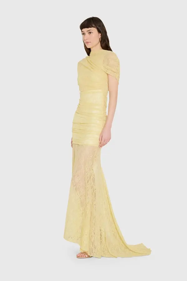 Amanda Uprichard Evianna Lace Gown - Cornsilk