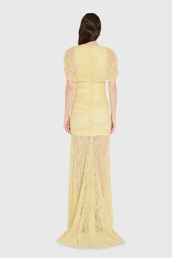 Amanda Uprichard Evianna Lace Gown - Cornsilk