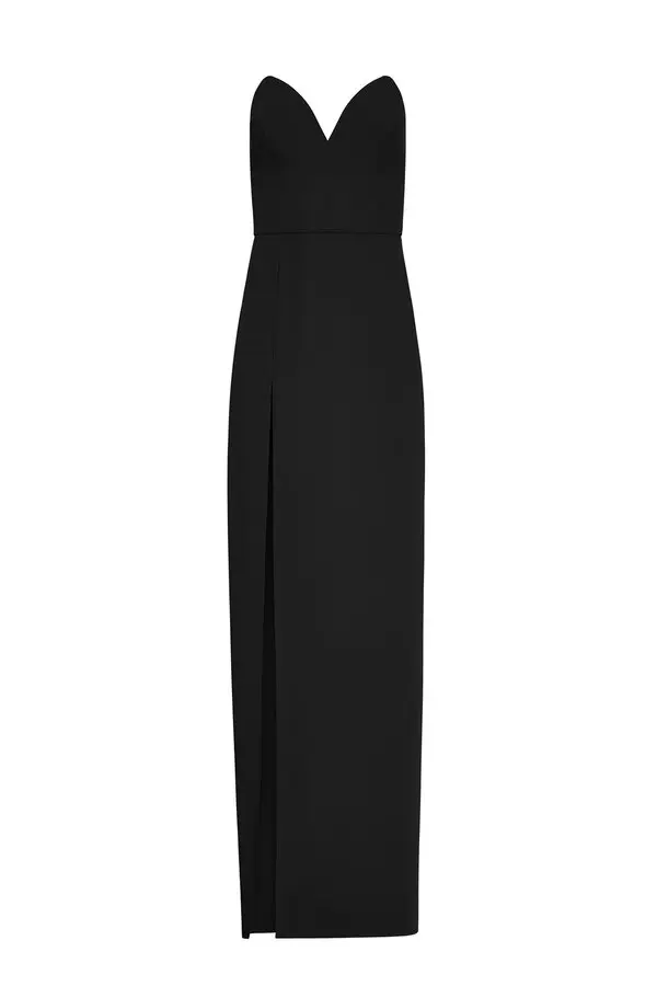 Amanda Uprichard Ailany Maxi Dress With Plunge V-neck And Slit