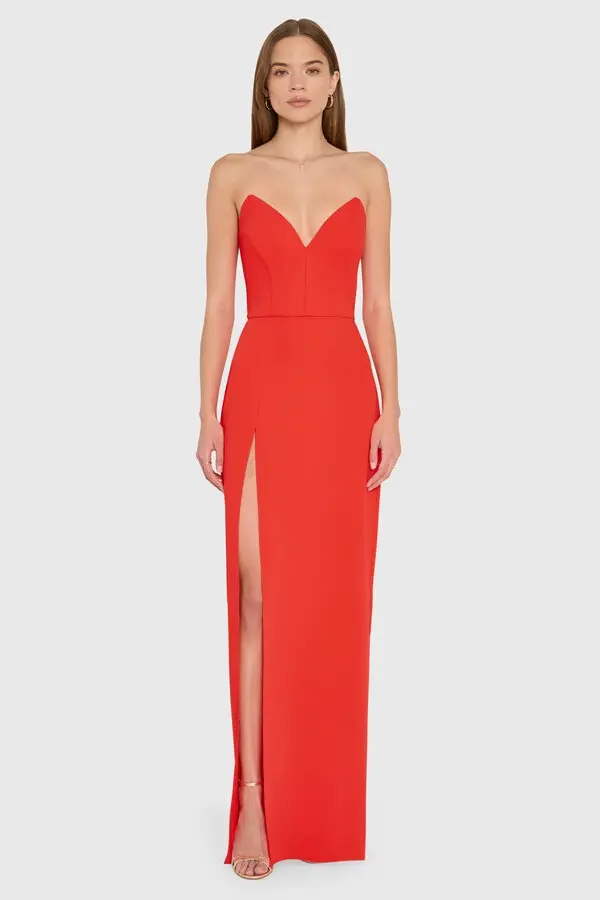 Amanda Uprichard Ailany Maxi Dress - Crimson