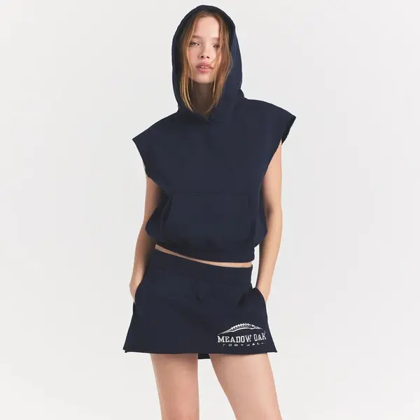 SKIMS Boyfriend Fleece Muscle Pullover - Navy