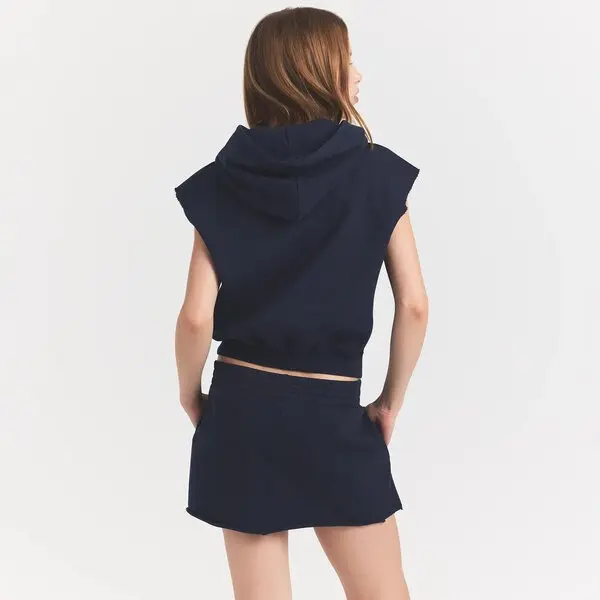 SKIMS Boyfriend Fleece Muscle Pullover - Navy