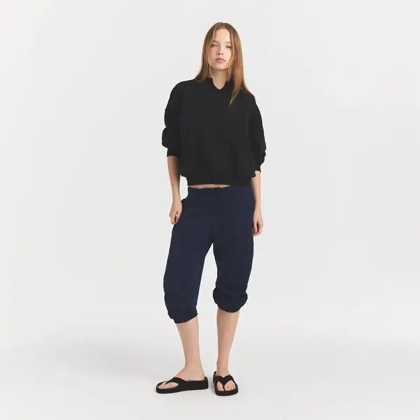 SKIMS Heavyweight Crepe Cropped Jogger - Navy