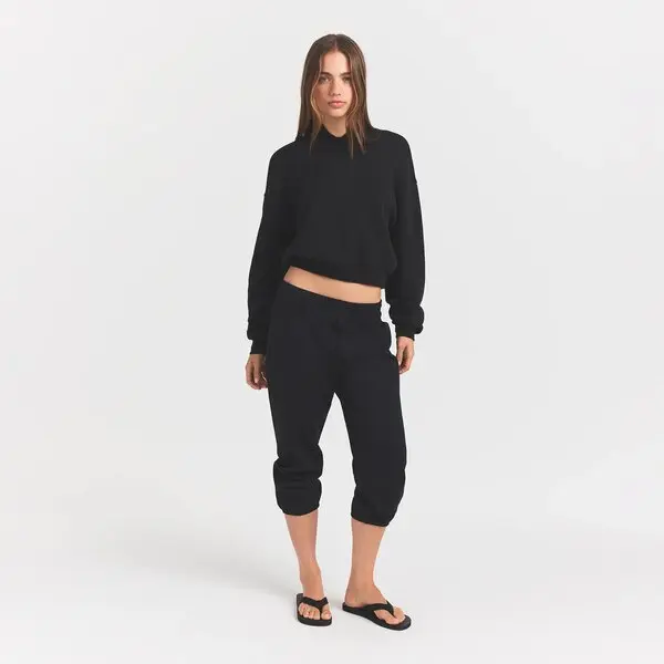 SKIMS Heavyweight Crepe Cropped Jogger - Obsidian