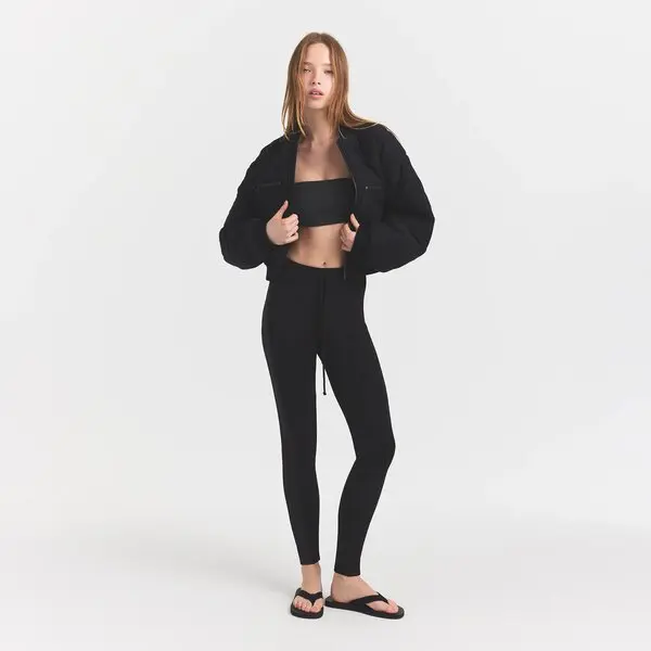 SKIMS Reversible Neoprene Bomber Jacket - Obsidian