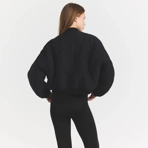 SKIMS Reversible Neoprene Bomber Jacket - Obsidian