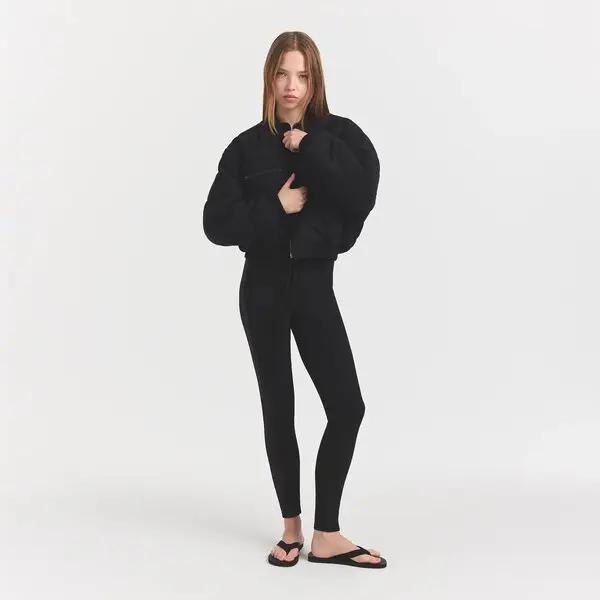 SKIMS Reversible Neoprene Bomber Jacket - Obsidian