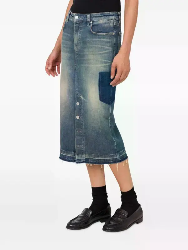 Moschino Midi Denim Skirt With Raw Hem