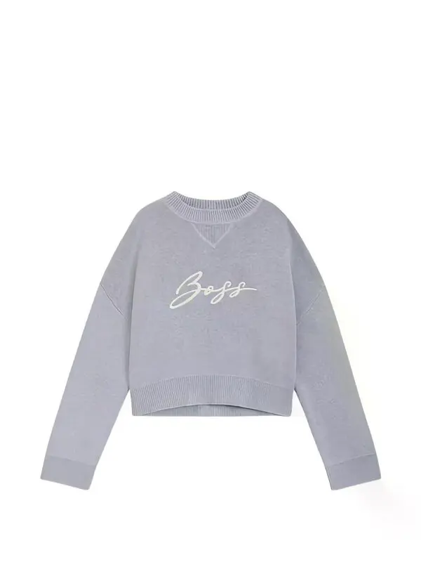BOSS Finevra Embroidery Sweater - Grey