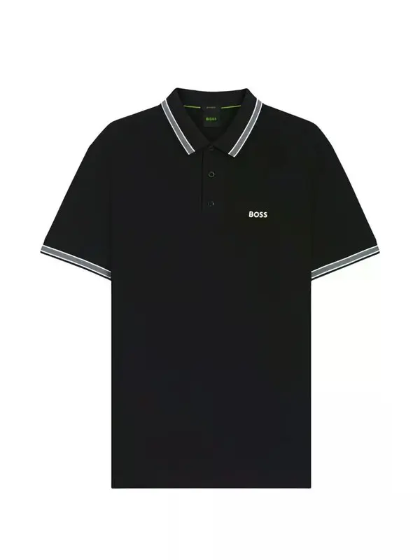 BOSS Striped Paddy Polo Shirt - Black