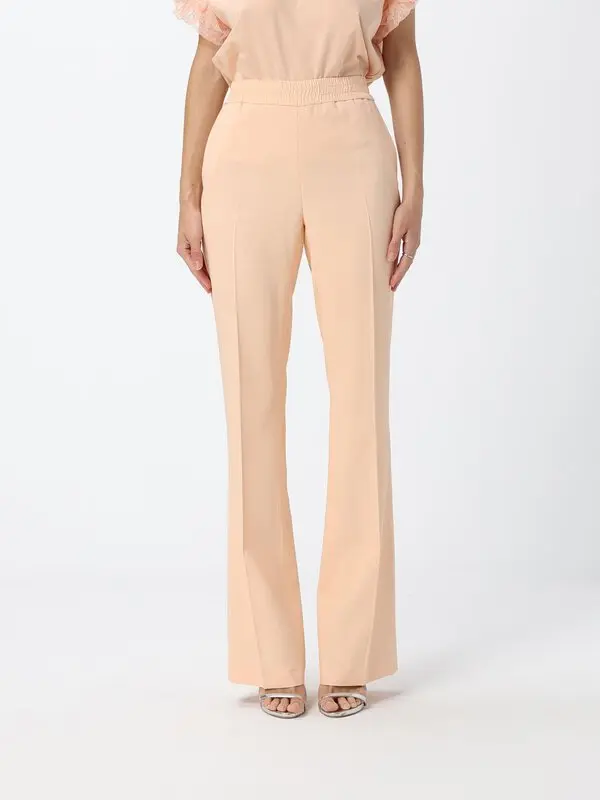 TWINSET Viscose Blend Trousers - Peach