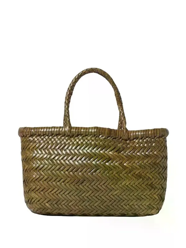 Dragon Diffusion Mini Flat Gora Woven-design Tote Bag - Brown