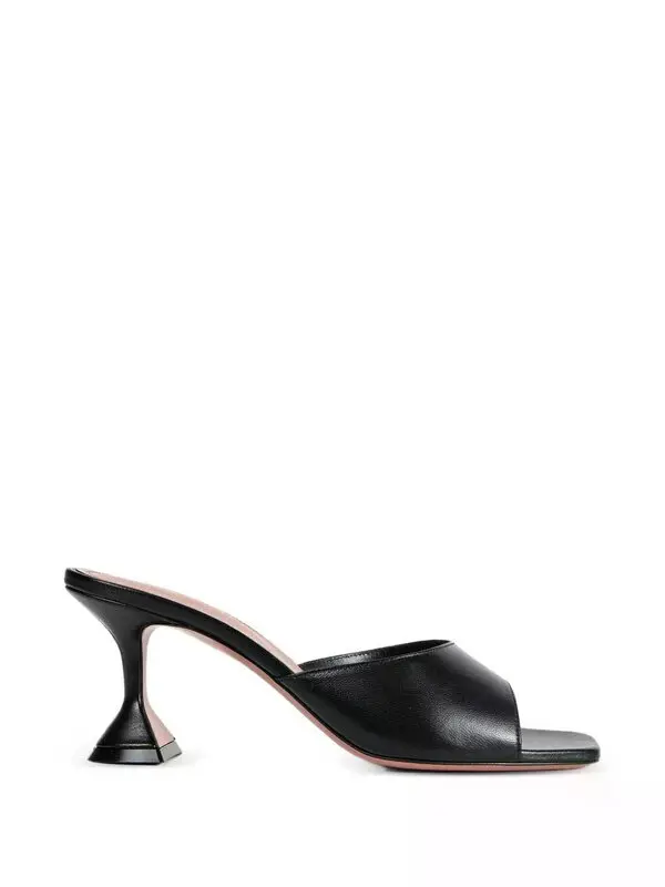 Amina Muaddi Lupita Leather Mules - Black