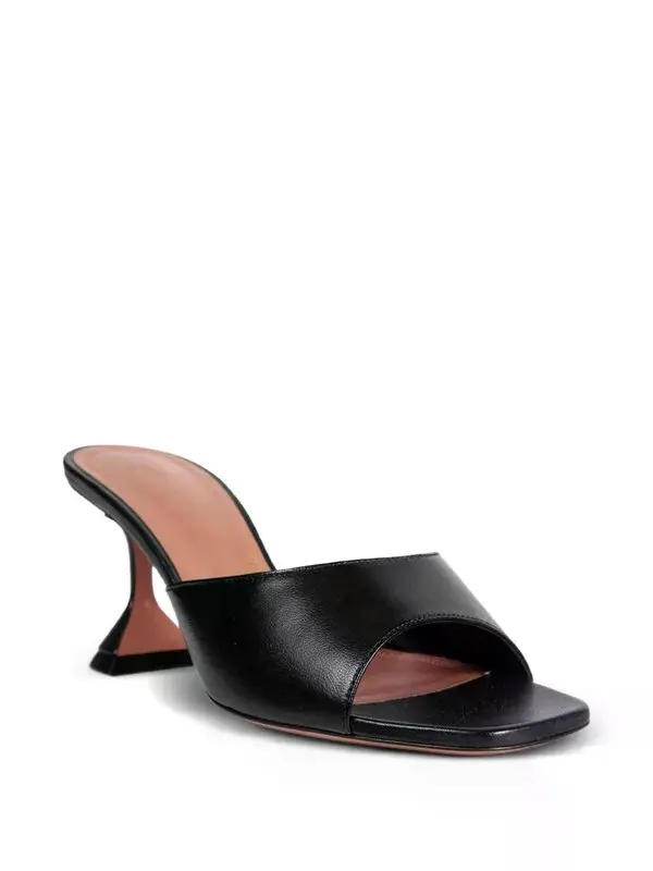 Amina Muaddi Lupita Leather Mules - Black