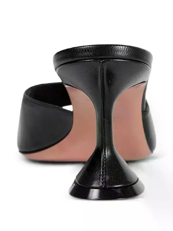 Amina Muaddi Lupita Leather Mules - Black