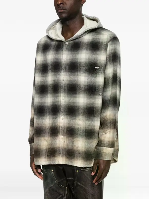 KAMIYA Hooded Checked Shirt