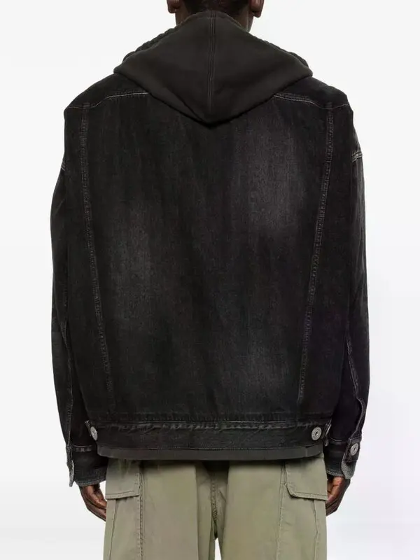 Mihara Yasuhiro Hooded Denim Jacket With Chest-pocket