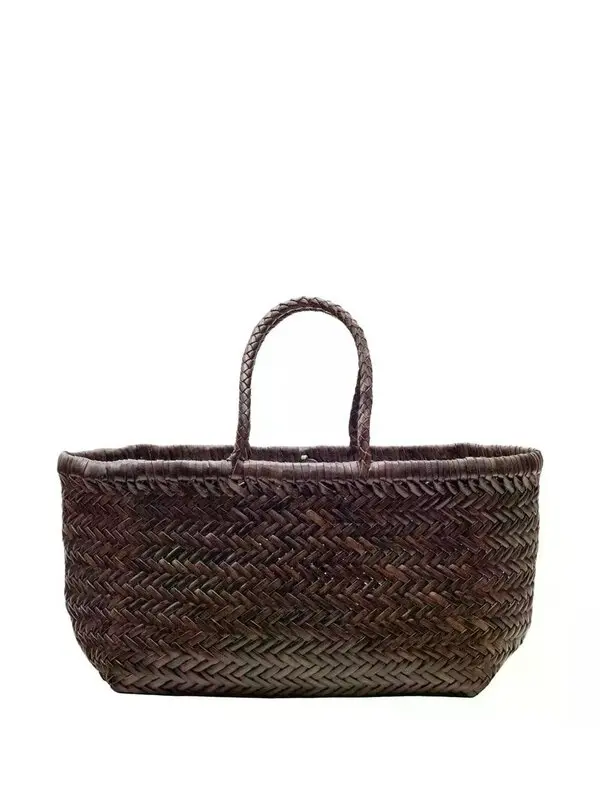 Dragon Diffusion Small Triple Jump Woven-design Tote Bag - Brown