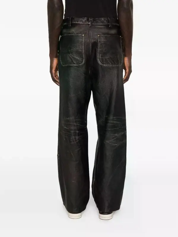KAMIYA Panelled Leather Trousers