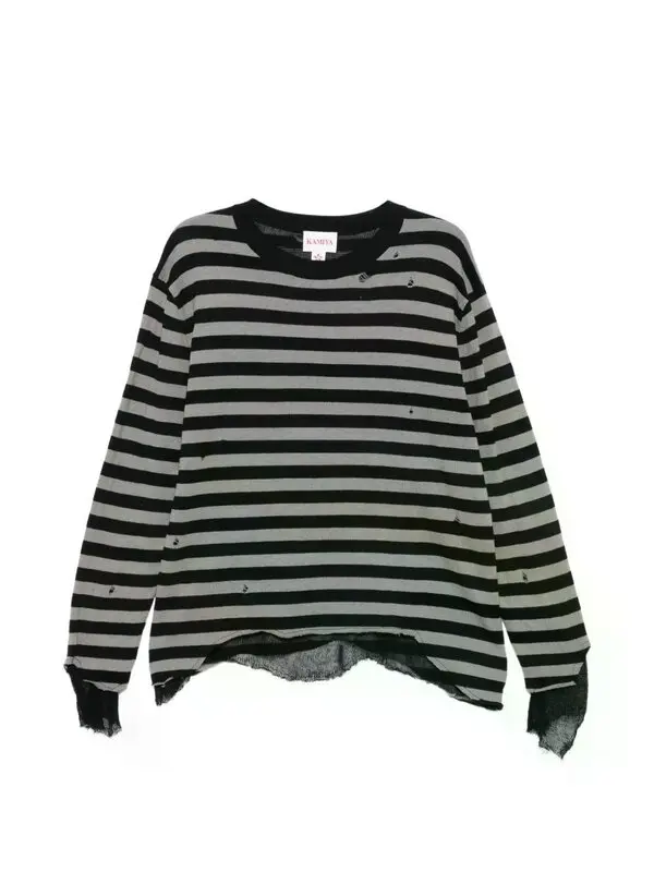 KAMIYA Striped Sweater - Black