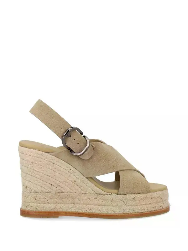 CastaÑer Betina Buckle Criss-cross Wedge Espadrilles - Neutrals