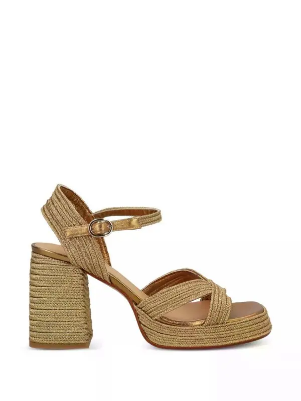 CastaÑer Valle Woven Heeled Sandals - Gold