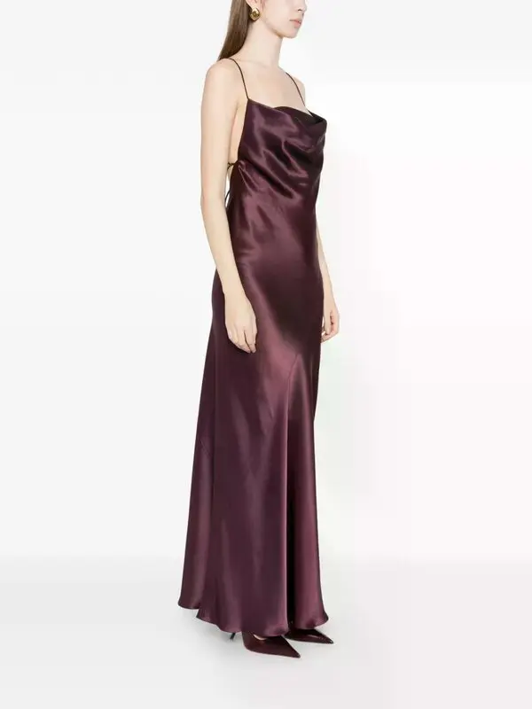 Pinko Cowl-neck Satin Maxi Dress