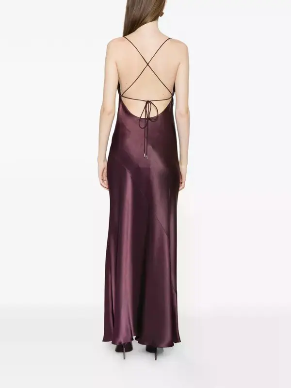 Pinko Cowl-neck Satin Maxi Dress
