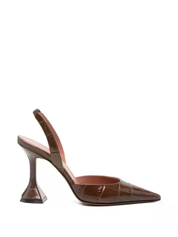 Amina Muaddi Holli Slingback Pumps - Brown