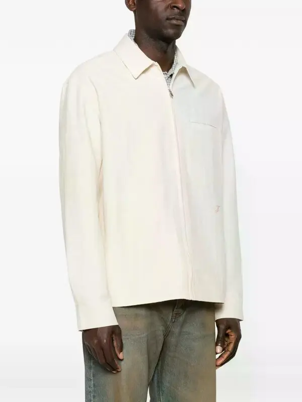 Jacquemus Mecano Embroidered-logo Zip Shirt