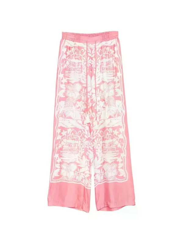 ERMANNO FIRENZE Floral-print Trousers - Pink