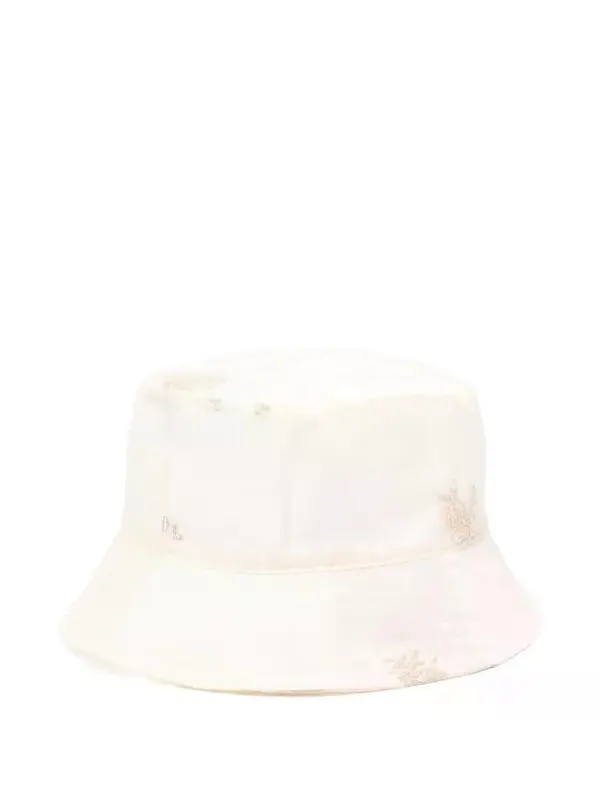 Our Legacy Embroidered-floral Bucket Hat - Neutrals