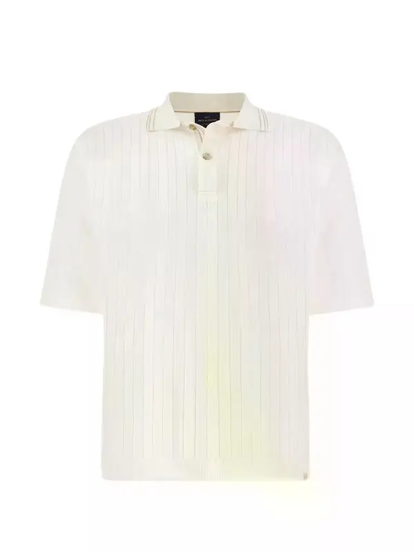 Paul & Shark Ribbed Polo Shirt - White