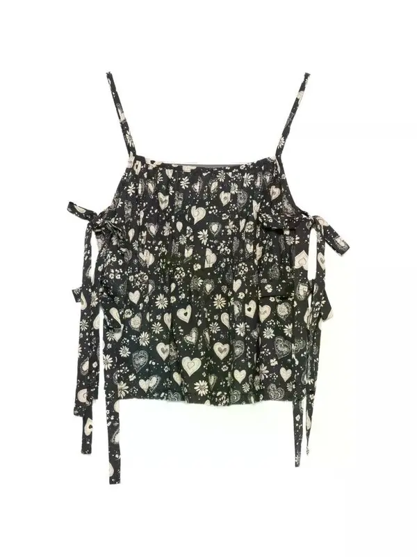 R13 Floral-print Top - Black
